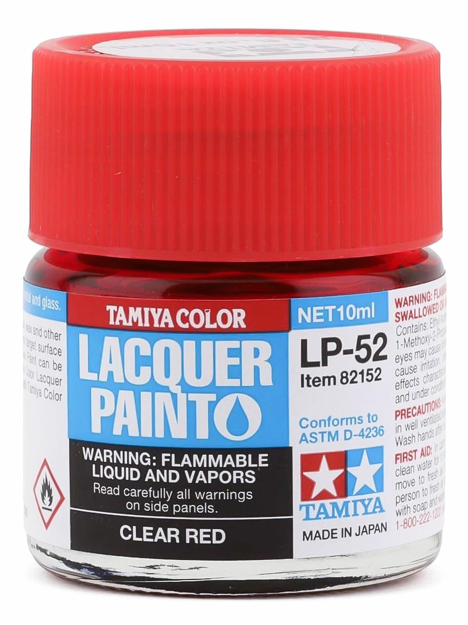 Краска лаковая Tamiya Lacquer Paint LP-52 Clear Red 82152 прозрачная красная глянцевая, 10 мл