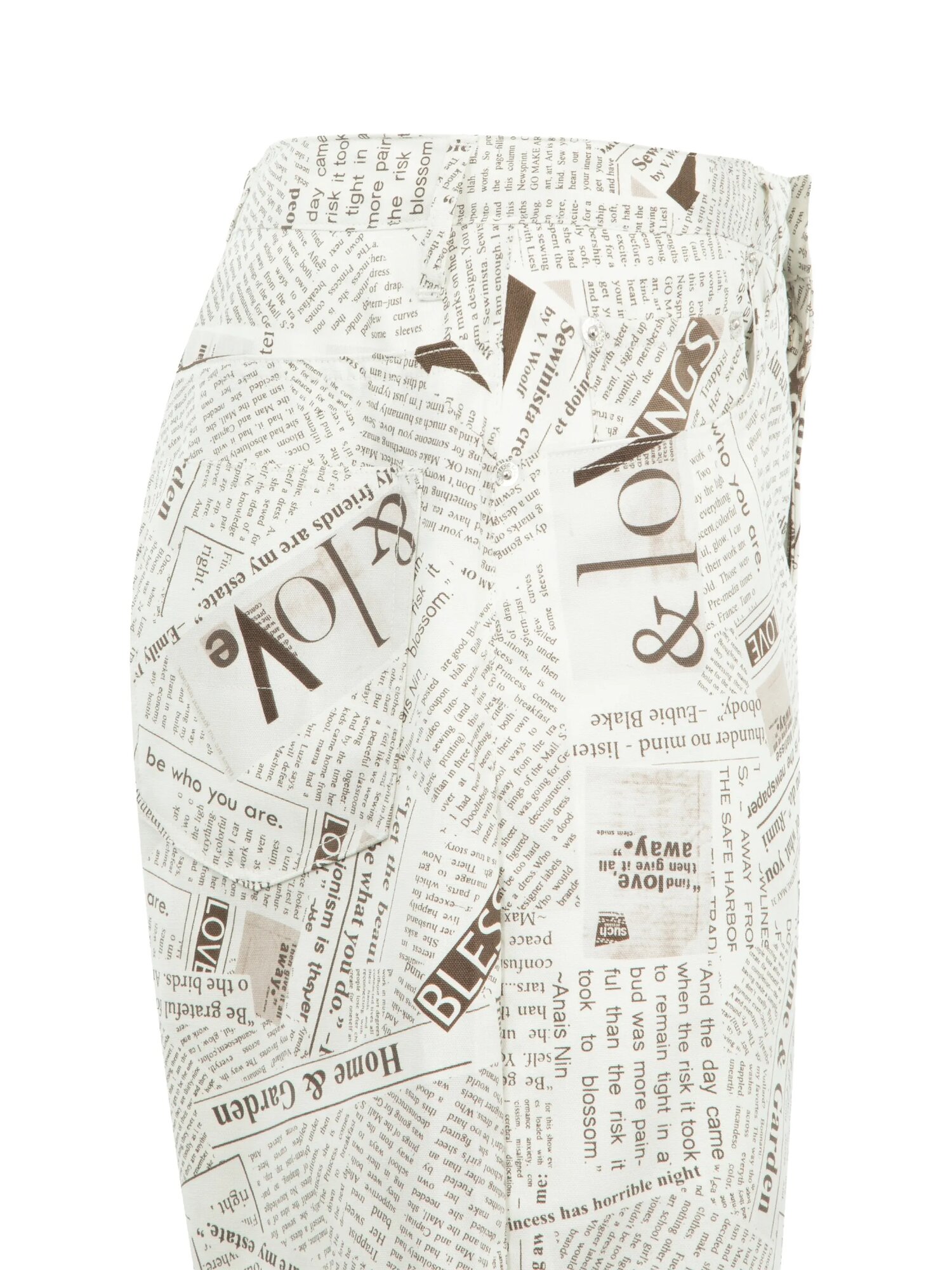 Джинсы Engineered Garments Newspaper-print jeans, размер L, white — фото 1
