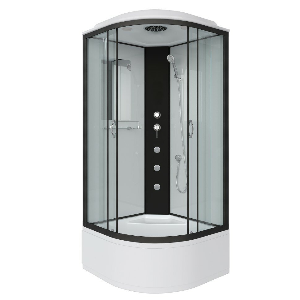 Душевая кабина Niagara Classic NG-6707-14G (80х80х215) высокий поддон(40см), черный, стекло прозрачное,4 места