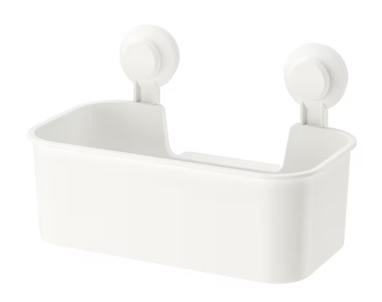 Полка для ванной Икеа Тискен Ikea Tisken, на присосках, белый