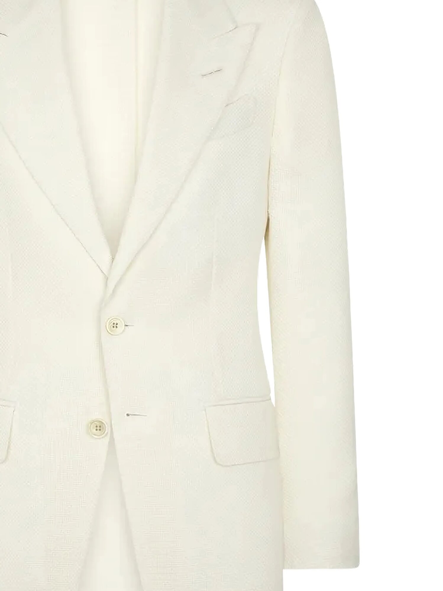 Куртка Tom Ford Peak-lapel textured jacket, размер 54 EU, бежевый/белый — фото 1