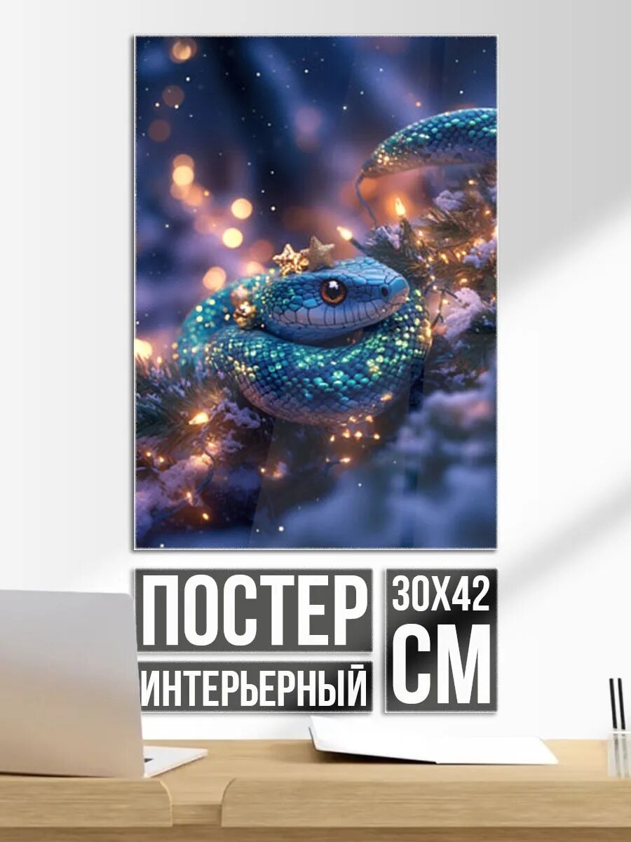 Постер на стену Сказочная новогодняя змея