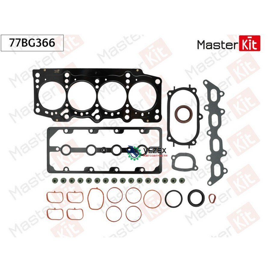 MASTERKIT 77BG366 Комплект прокладок ГБЦ Fiat DOBLO вэн (263_) 843 A1.000 77BG366