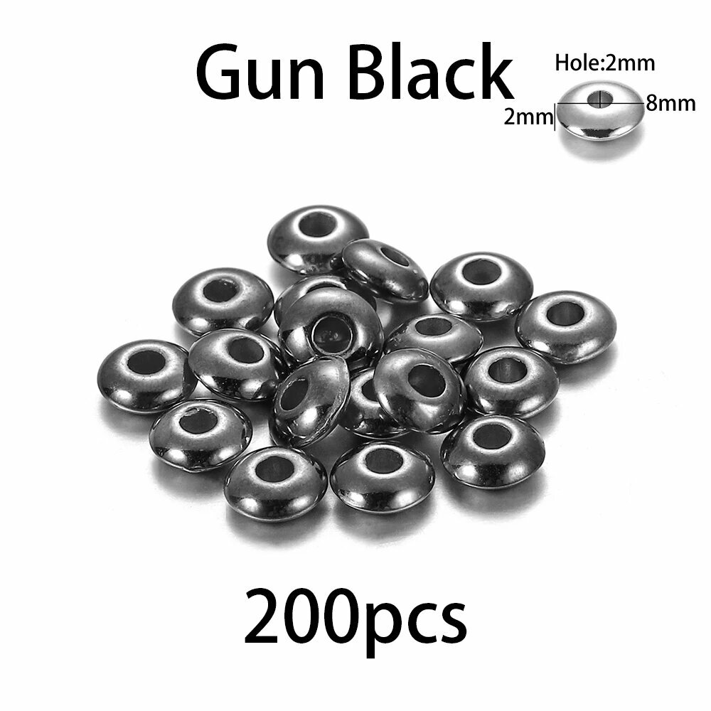 CCB бусины-разделители St.kunkka Черный, Gun Black 8mm