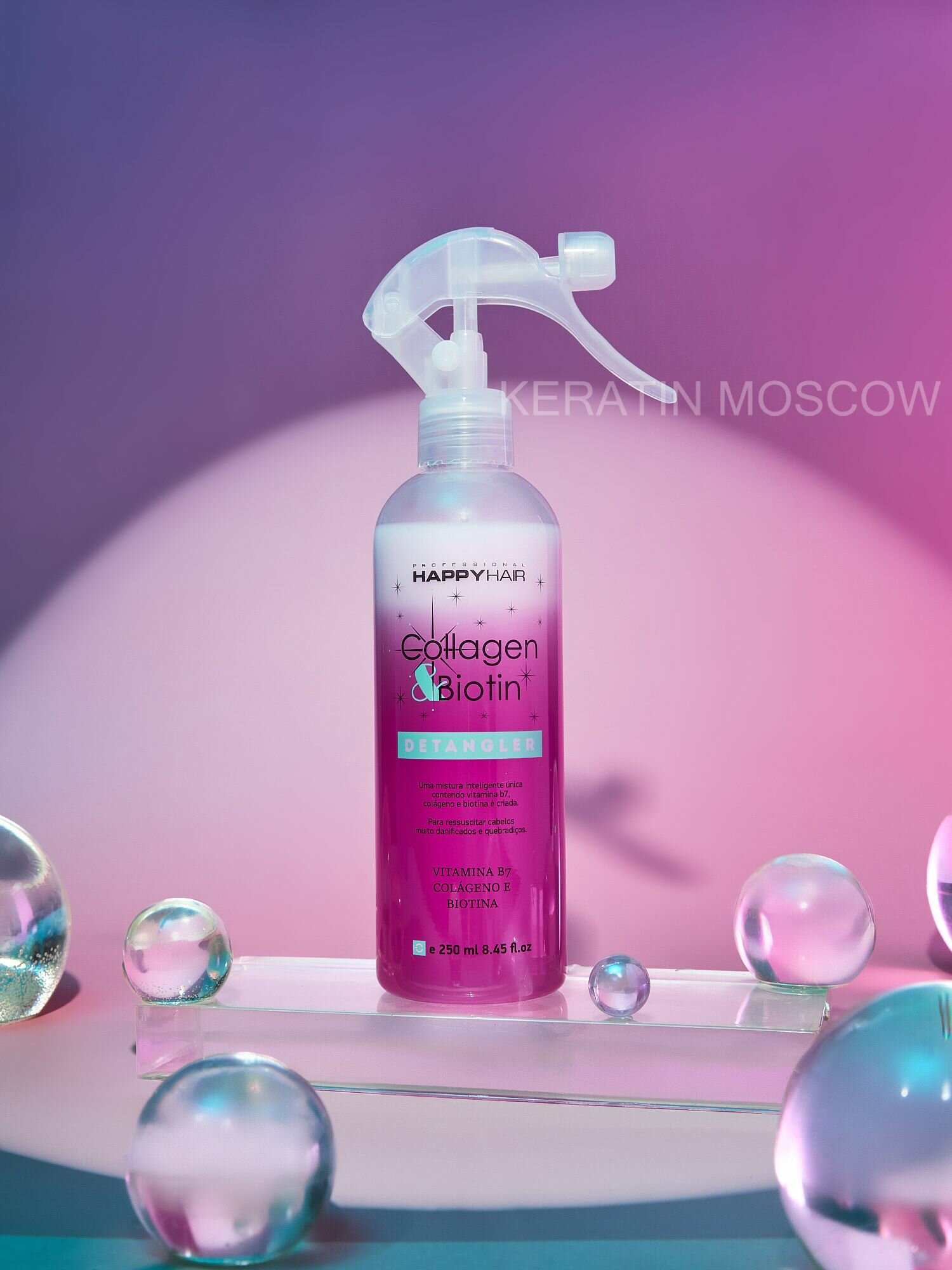 Happy Hair Детанглер-кондиционер Collagen & Biotin.