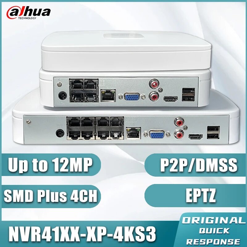 Dahua NVR4104-P-4KS3 4/8 каналов PoE Lite Serise 1HDD NVR Onvif CCTV система безопасности Сетевой видеорекордер NVR4108-8P-4KS3 P2P