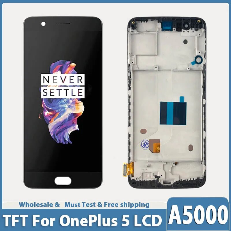 5,5-дюймовый TFT-дисплей для OnePlus 5, сенсорный экран, дигитайзер в сборе, для 1+5 LCD A5000, замена дисплея, ремонт