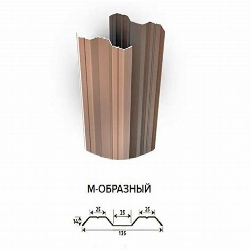 Штакетник М-фигурный, 0,45 × 1,5 м, «Орех 3D»