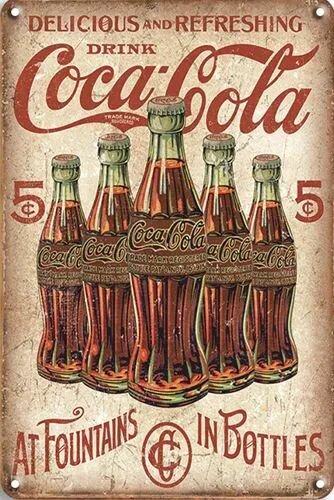 Реклама Coca-Cola, Жестяная табличка, Барный фон, домашний декор,30*20