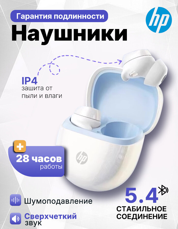 Наушники беспроводные TWS Bluetooth 5.4 для iPhone и Android с микрофоном