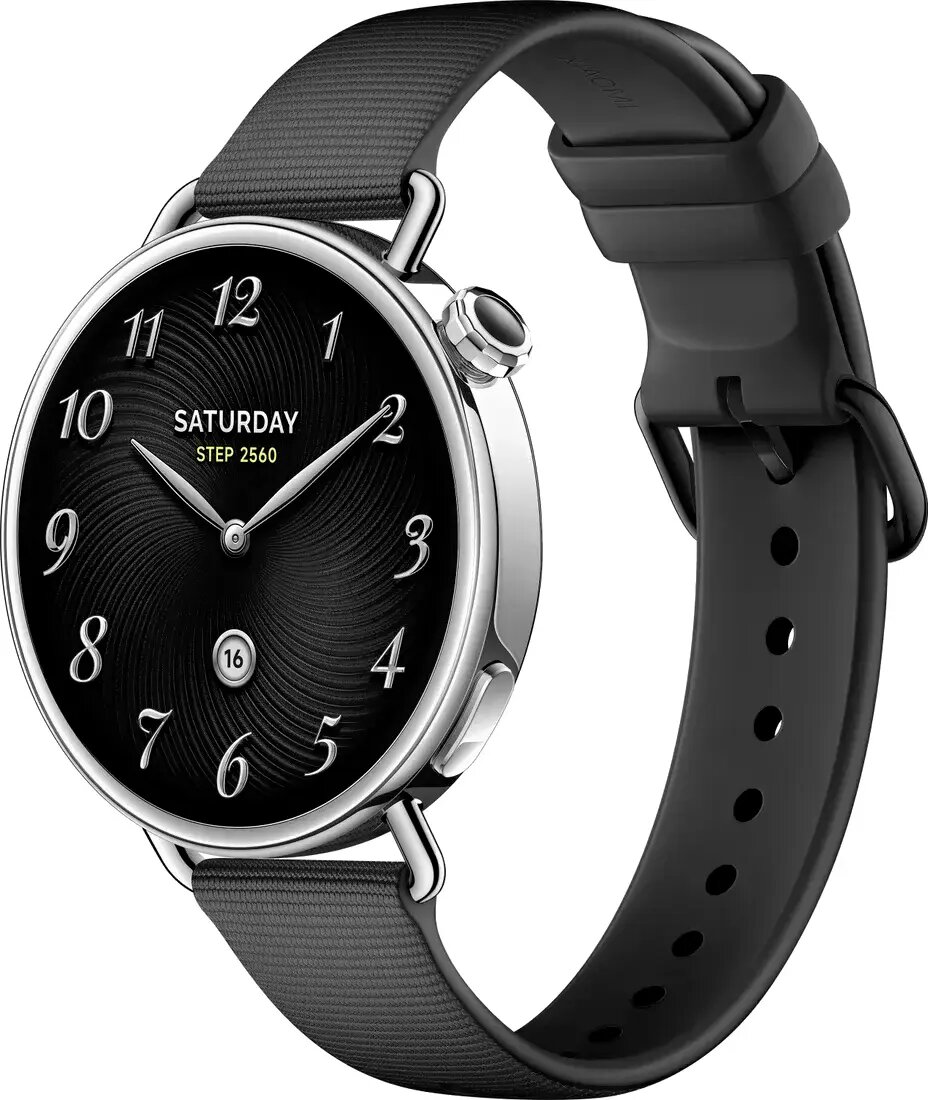 Смарт-часы Xiaomi Watch S4 41мм 1.32" AMOLED корп. серебристый рем. черный разм. брасл:120-190 мм (BHR07VRGL)