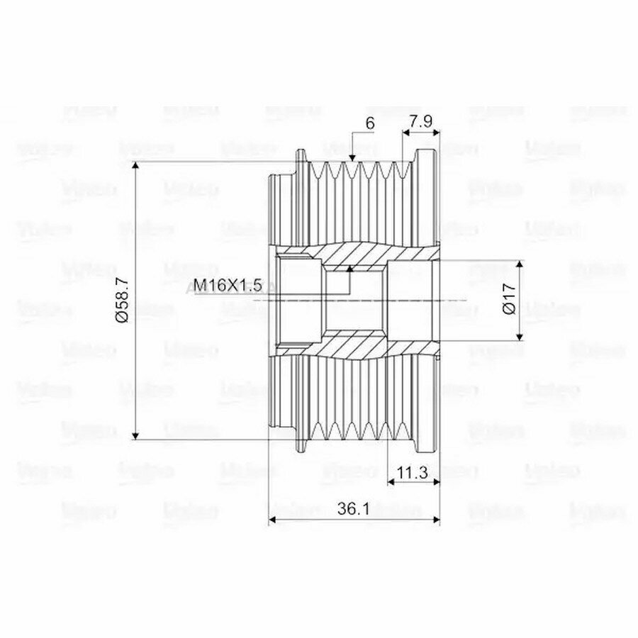 Шкив генератора (с крышкой) VALEO 588033