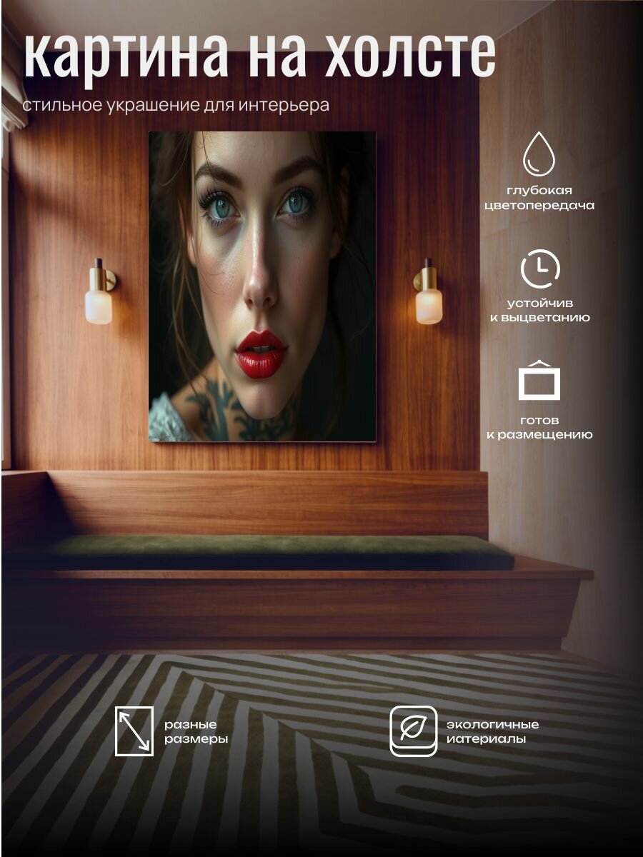 Картина на холсте Портрет лица 50x70 см