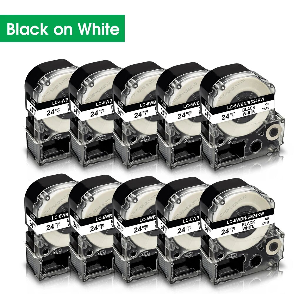 Этикетки SS24KW для Epson LabelWorks LW700 LW900P Black on White