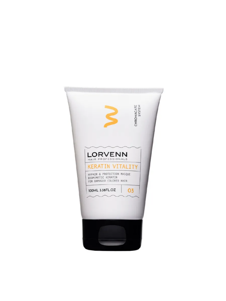 Маска Lorvenn Keratin Vitality Repair & Energy Восстанавливающая для поврежденных окрашенных волос, 100 мл