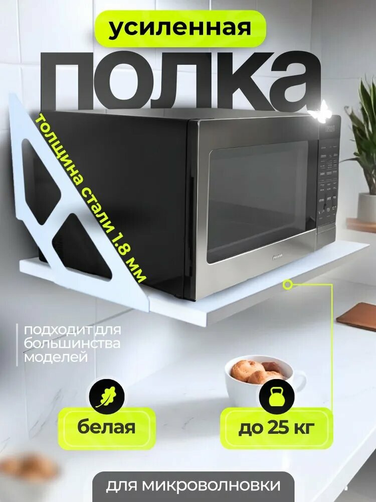 Полка для микроволновки настенная навесная на кухню