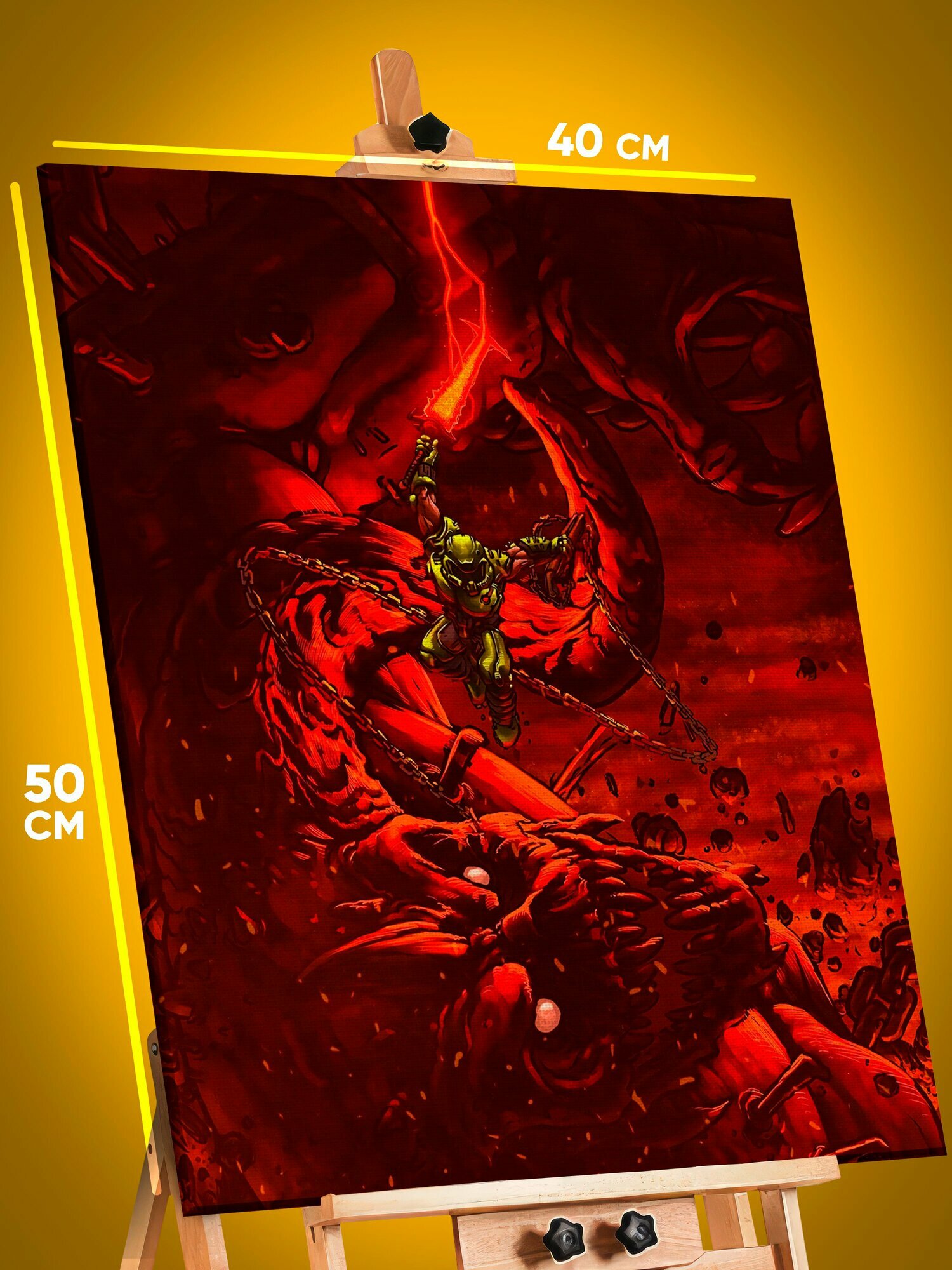 Картина на стену интерьерная на холсте с подрамником 40х50 Doom Игра