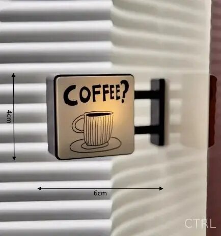 Светящийся магнитный уголок "Coffee?" Цвет: F