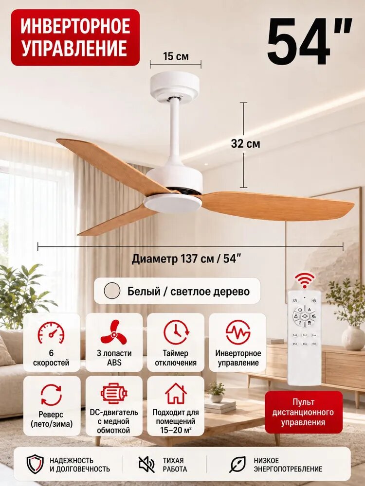 Потолочный вентилятор DIAOSHAN88WO, белый, малиновый