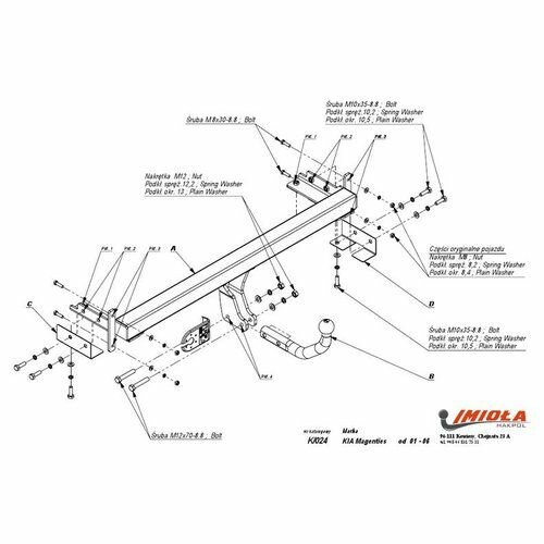 Фаркоп MAZDA (3 htb.) IMIOLA k024