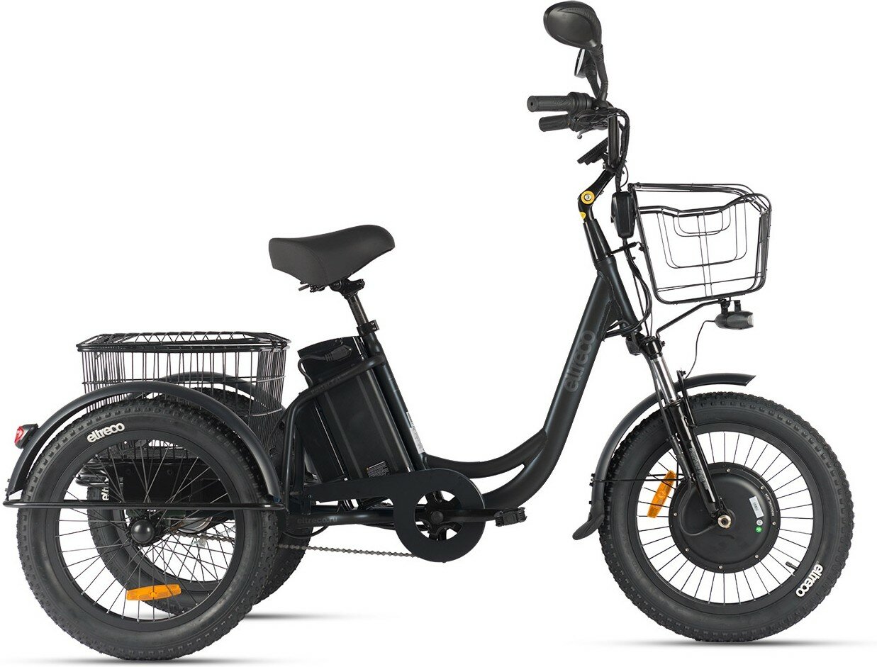 Трёхколёсный электровелосипед Eltreco Porter Fat 700, черный