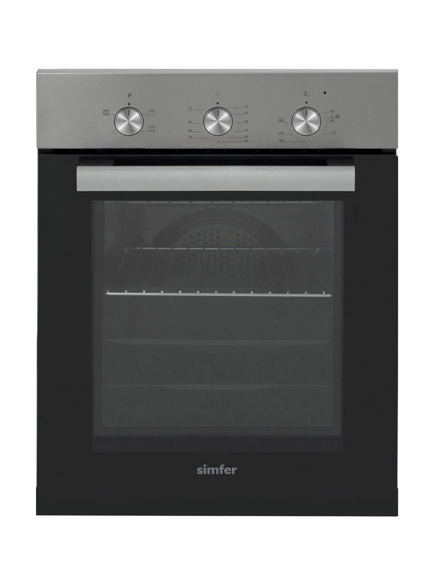 Духовой шкаф электрический Simfer B4EM14016, 49л, 3 программ, нержавеющая сталь/черный