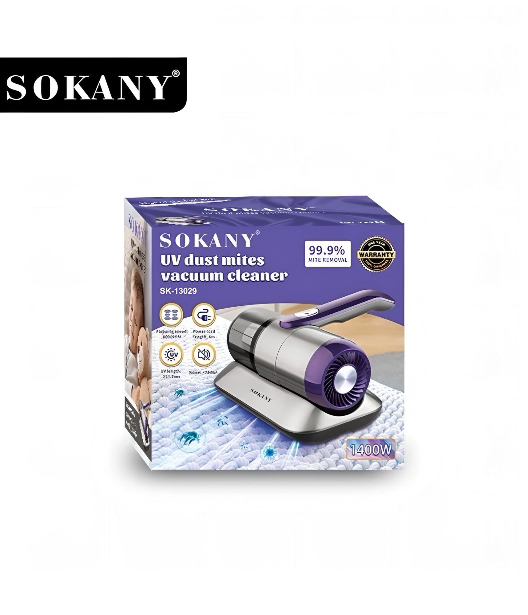 Пылесос SOKANY SK-13029 для удаления пылевых клещей , для мебели с ультрафиолетом