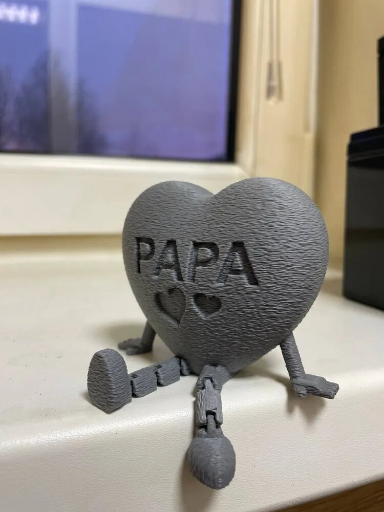 3D Валентинка папе, игрушка сердечко с подвижными ножками