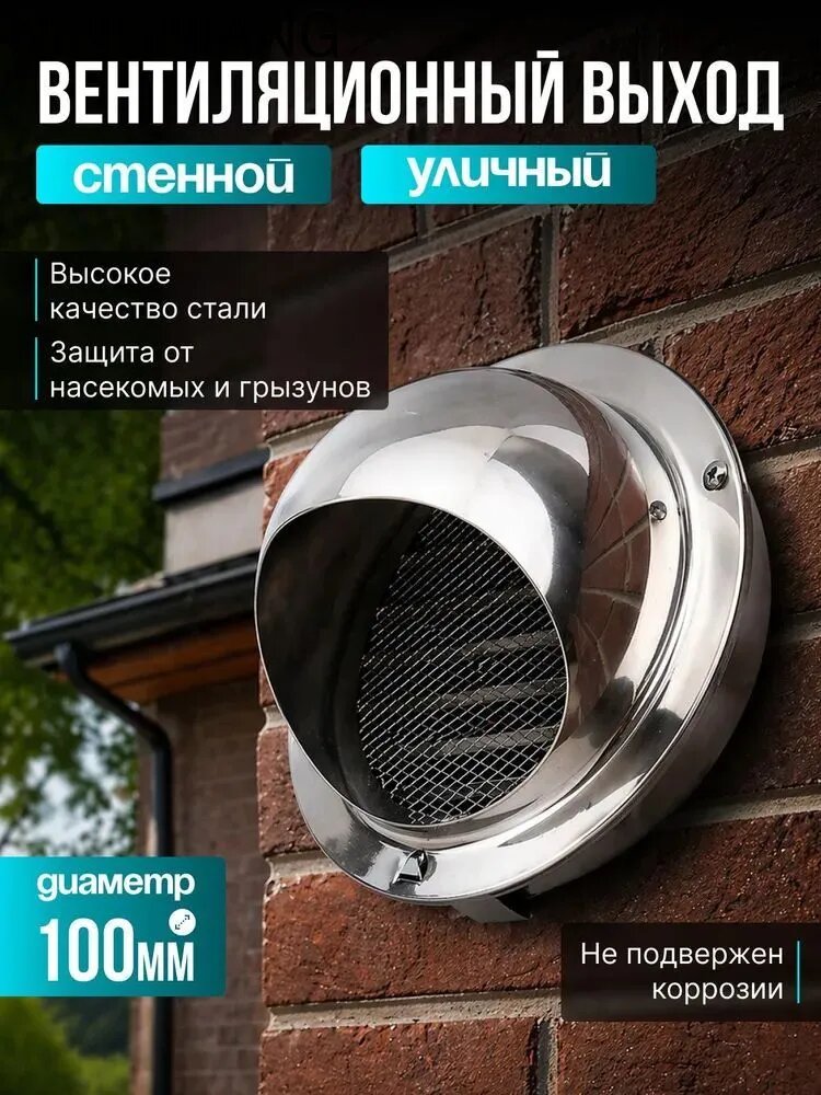 Выход стенной уличный Клапан вентиляционный 100 мм