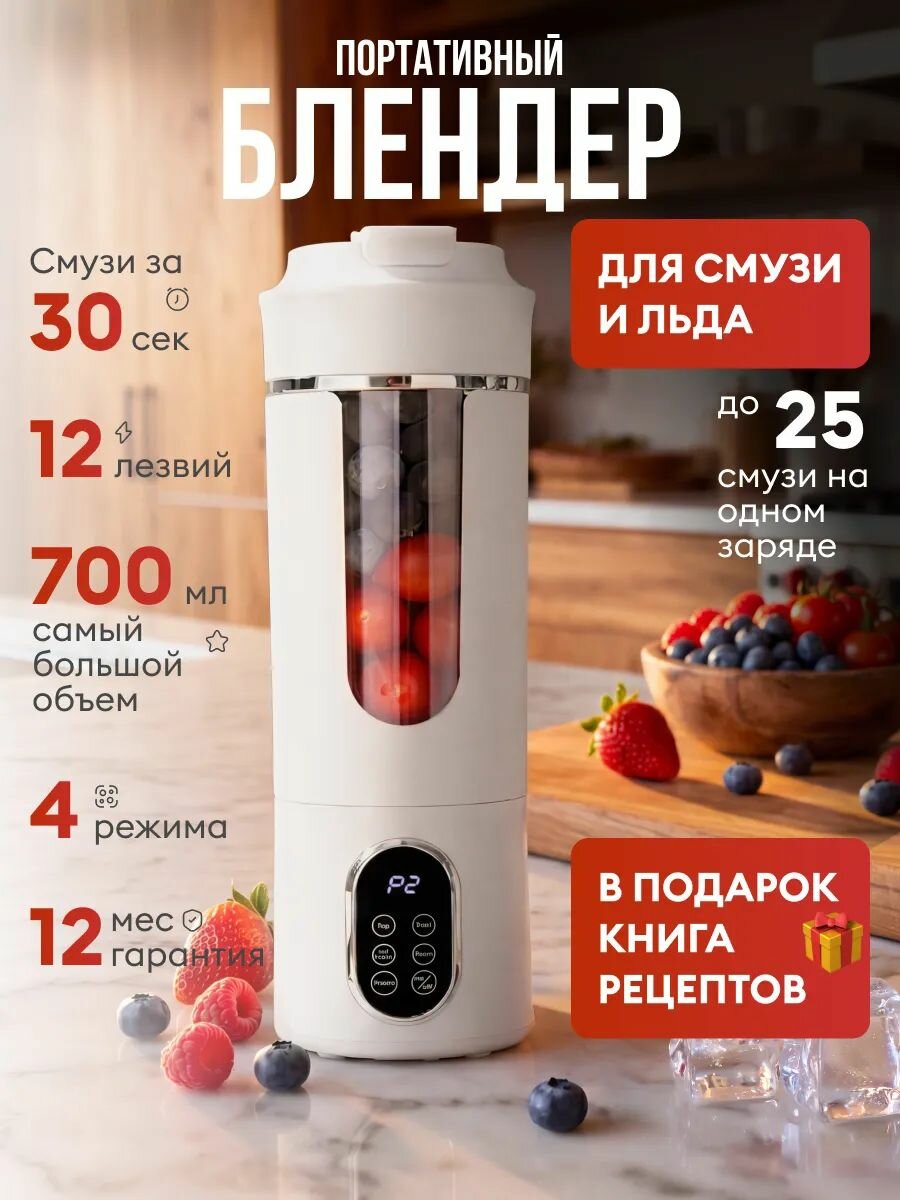 Блендер портативный для смузи и коктейлей 2 в 1