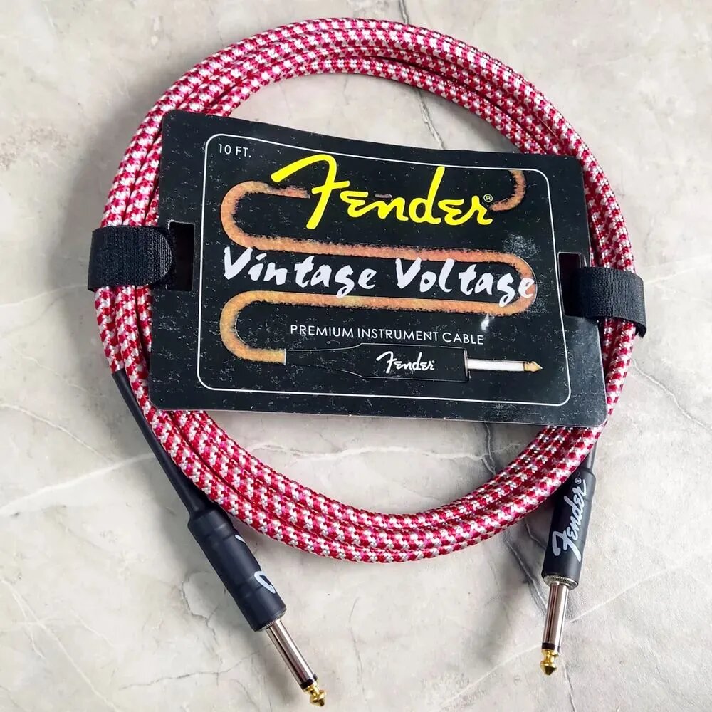 Премиум гитарный кабель красный 3 метра 6.3 jack Fender Vintage Voltage, шнур для для электрогитары, электроакустической, провод для комбика.