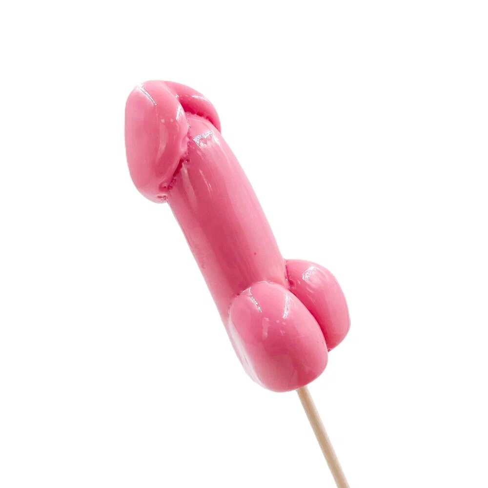 Леденец на палочке в виде пениса «Penis Strawberry cream» со вкусом клубнично-сливочного крема