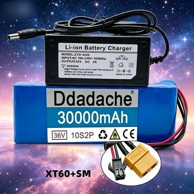 36V 30000mAh 18650 аккумуляторный литий-ионный аккумулятор 10S2P + зарядное устройство может быть использовано для электрических велосипедов скутера
