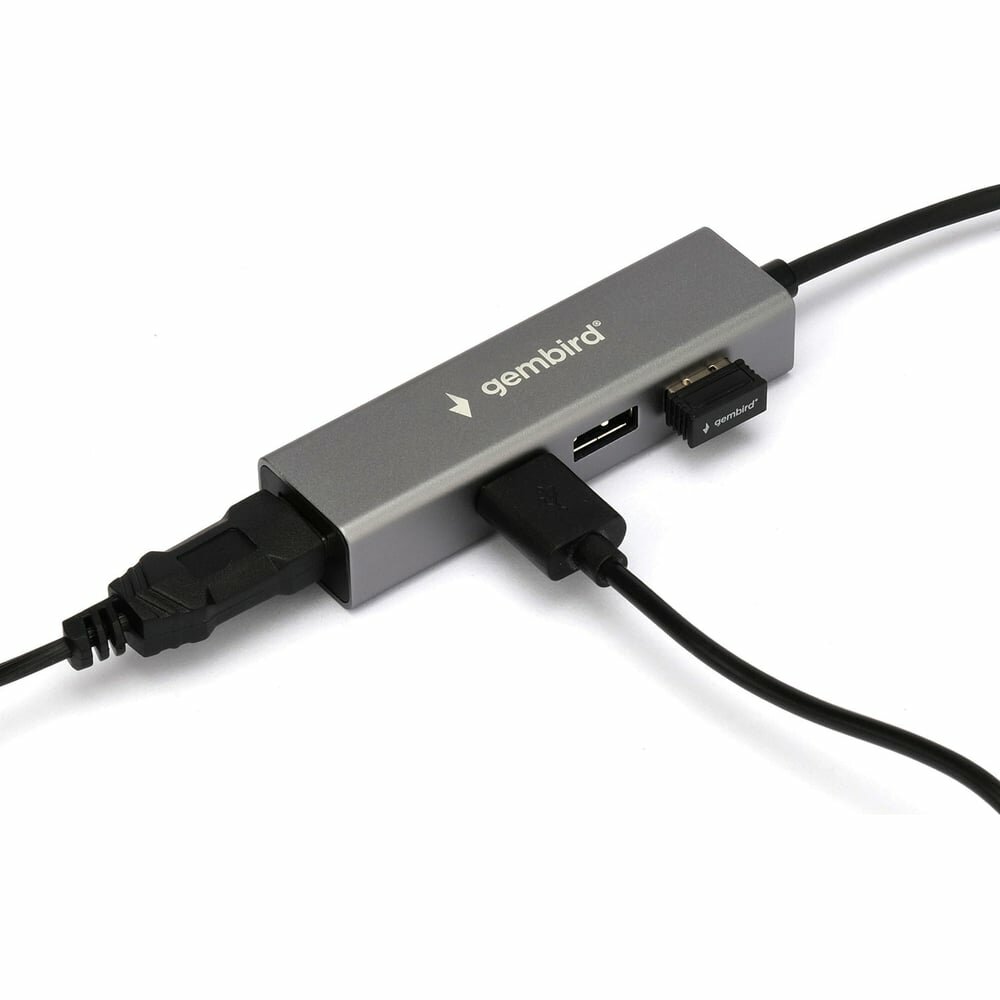 Концентратор usb 3.0 Gembird 4 порта, кабель 17см, белый, UHB-C464 — фото 1
