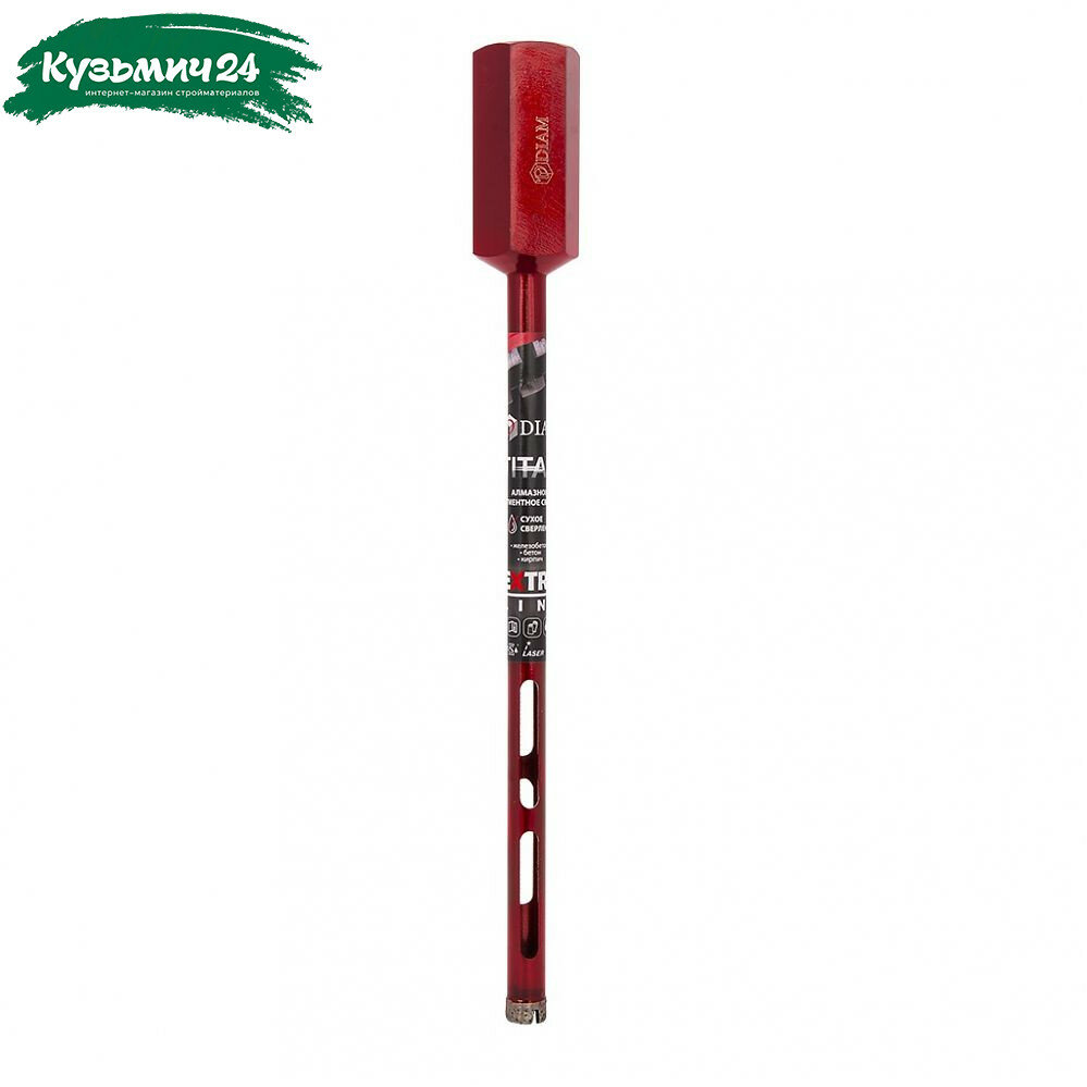 Сверло алмазное по бетону DIAM Extra Line Titan HIT 313018, 18х300х1х1 1/4UNC, сегментное, сухое сверление