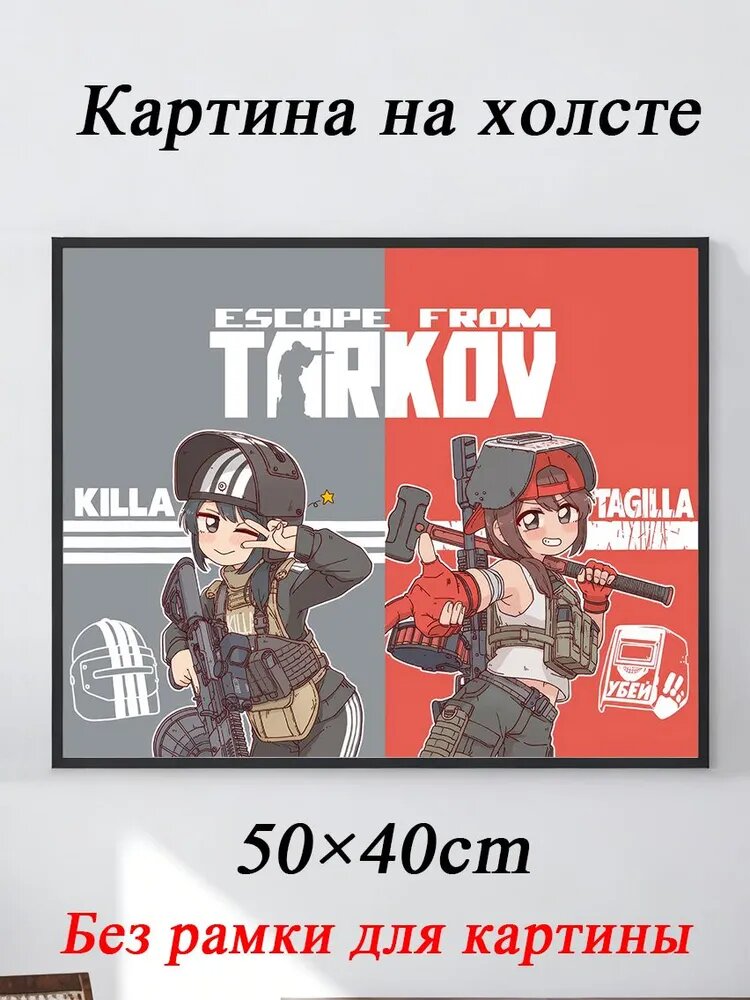 Постер "Escape from Tarkov Killa и Tagilla аниме", 50 см х 40 см