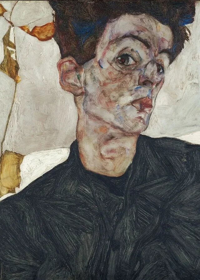 Печать на холсте Egon Schiele, 20x30см, черный