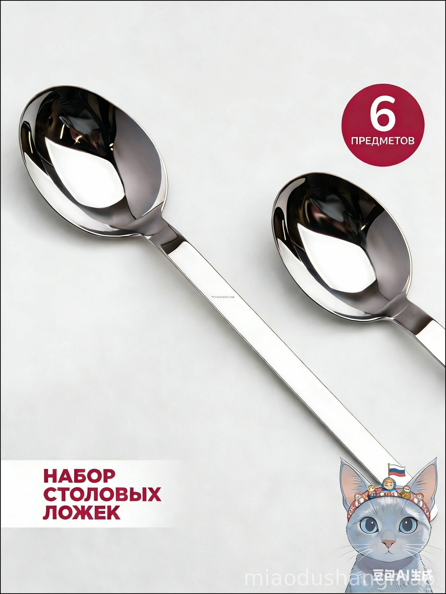 Набор столовых приборов 6 предм. серебристый