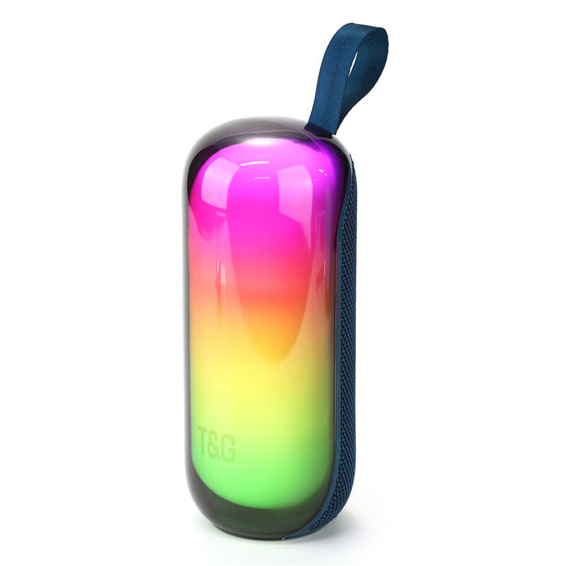 Портативный беспроводной динамик с RGB-подсветкой, мини-басом, слотом для карты - Синий