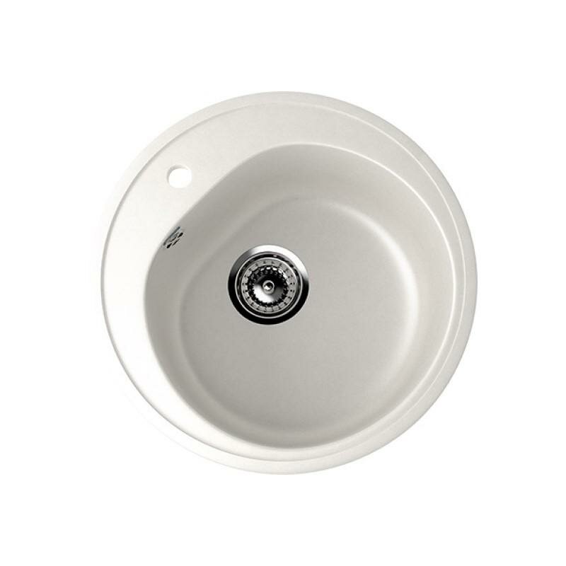 Мойка для кухни Ulgran Classic 50х50 U-101-341 ультра-белая, 1 чаша, искусственный мрамор