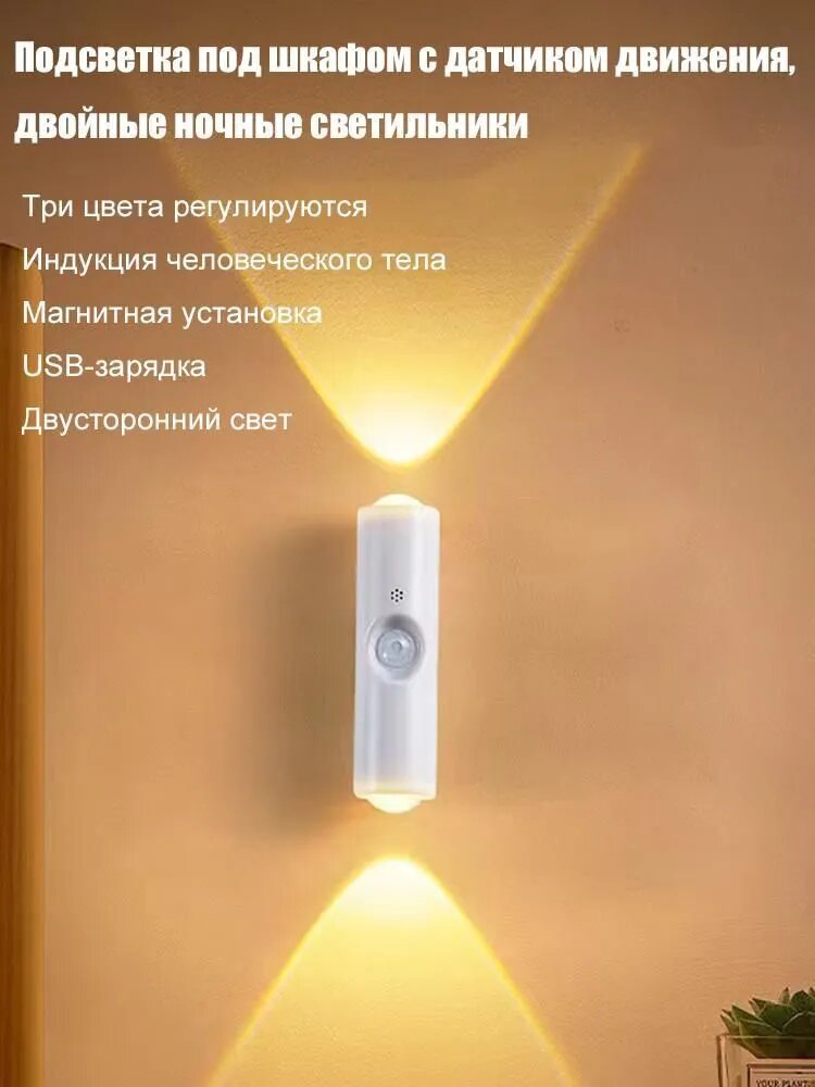 Умный настенный светильник с магнитным датчиком движения, имитирующим работу человеческого тела