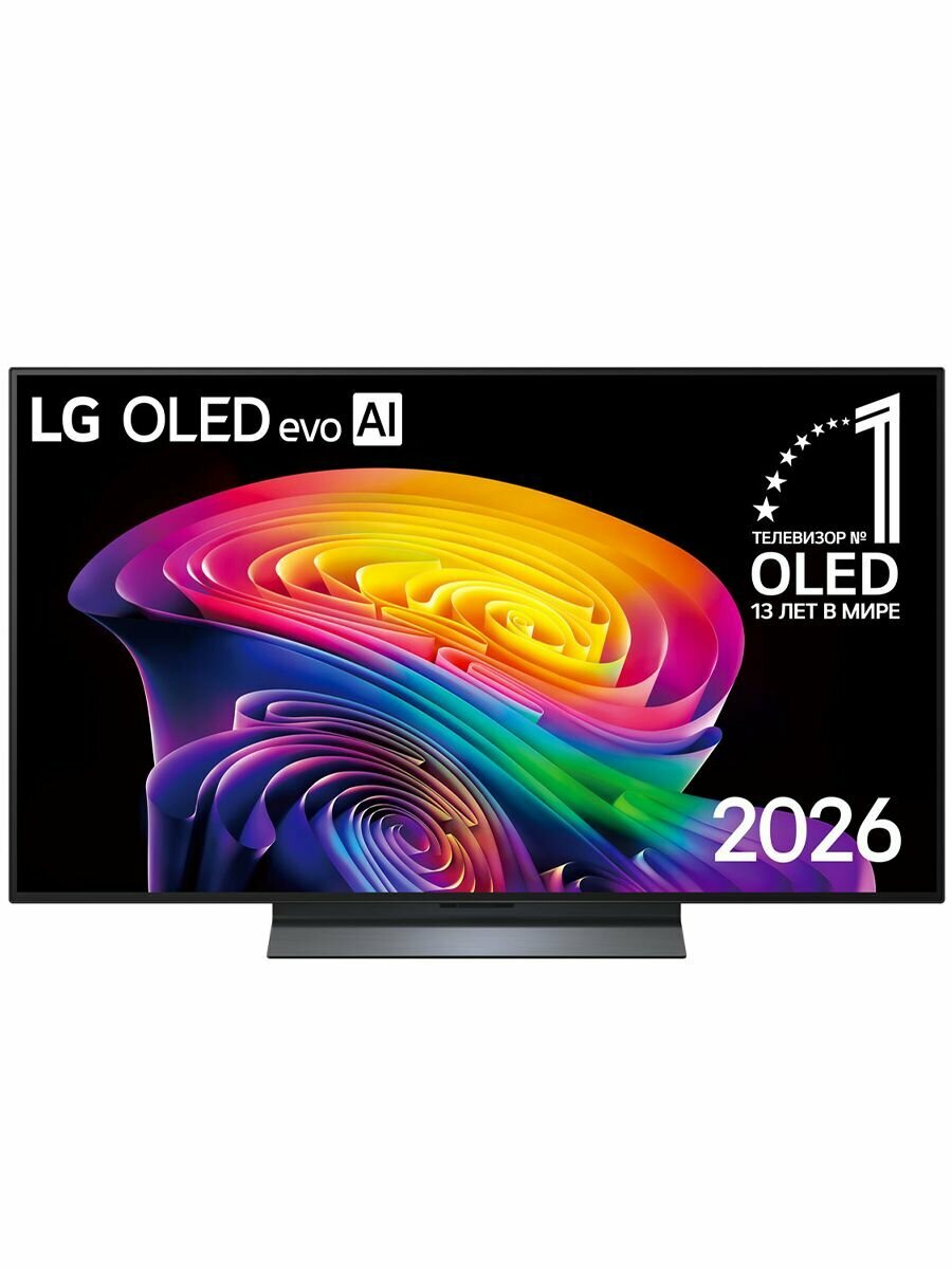 Телевизор LG OLED48C6RLA, 48", Smart TV, 4K OLED, 120Гц (VRR 165Гц), AI, Wi-Fi, Bluetooth, черный