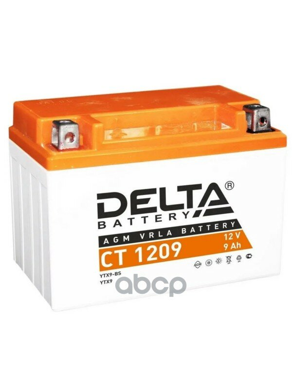 Аккумуляторная батарея! +слева 12V 9Ah 135A 150х86x108 moto AGM DELTA battery арт. CT1209