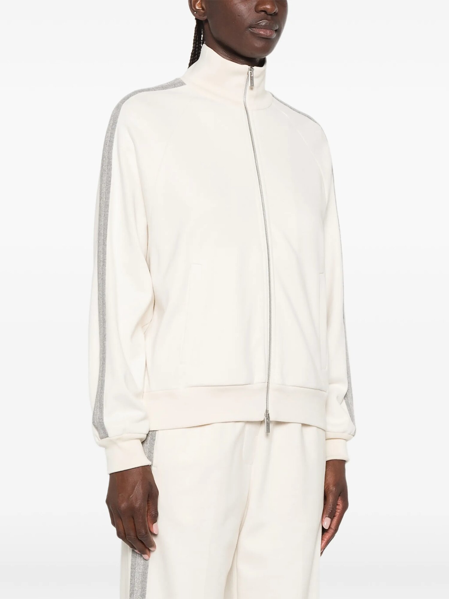 Толстовка PESERICO Side-stripe zip-up sweatshirt, размер 40 — фото 1