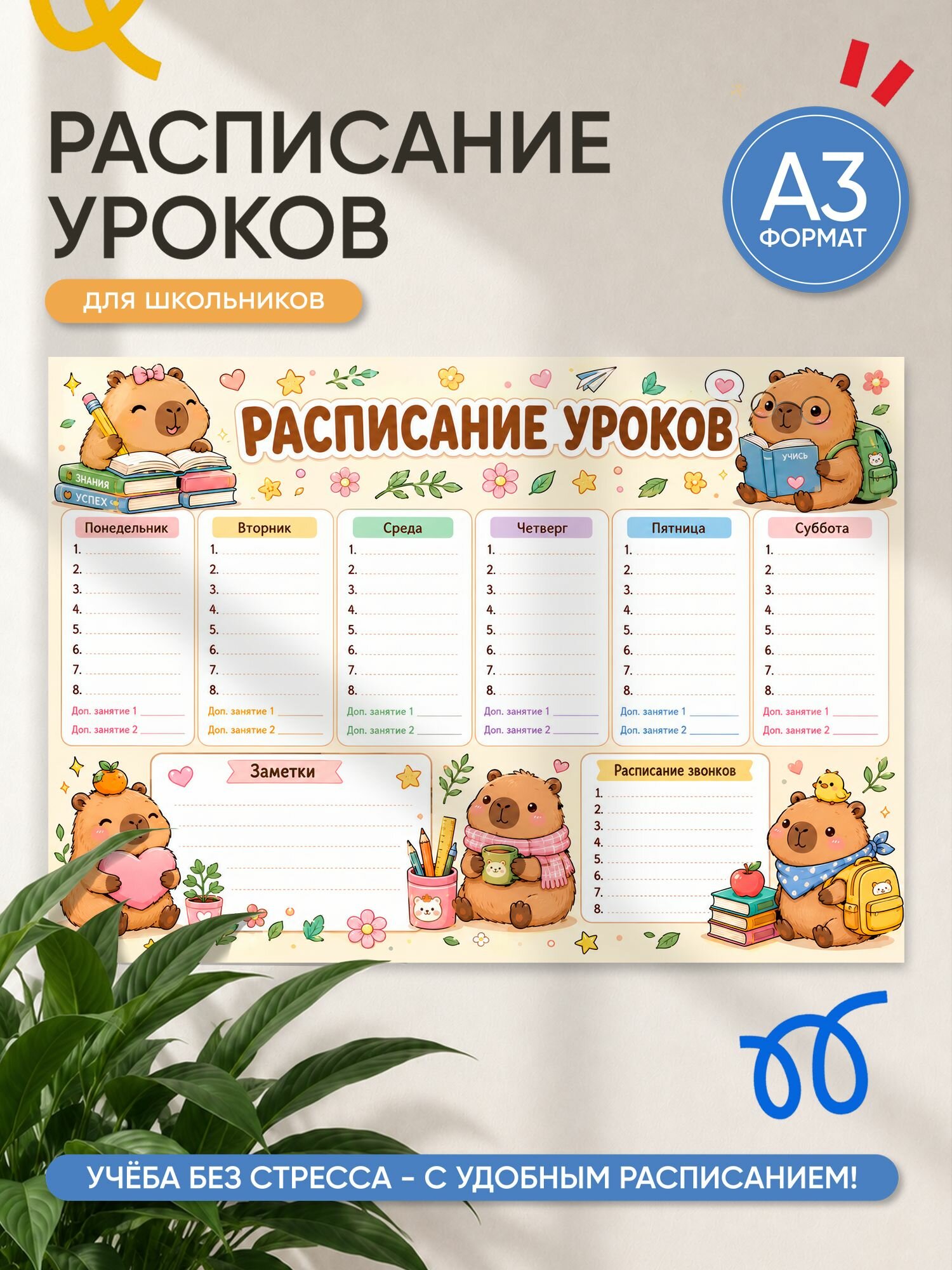 Расписание уроков Капибара