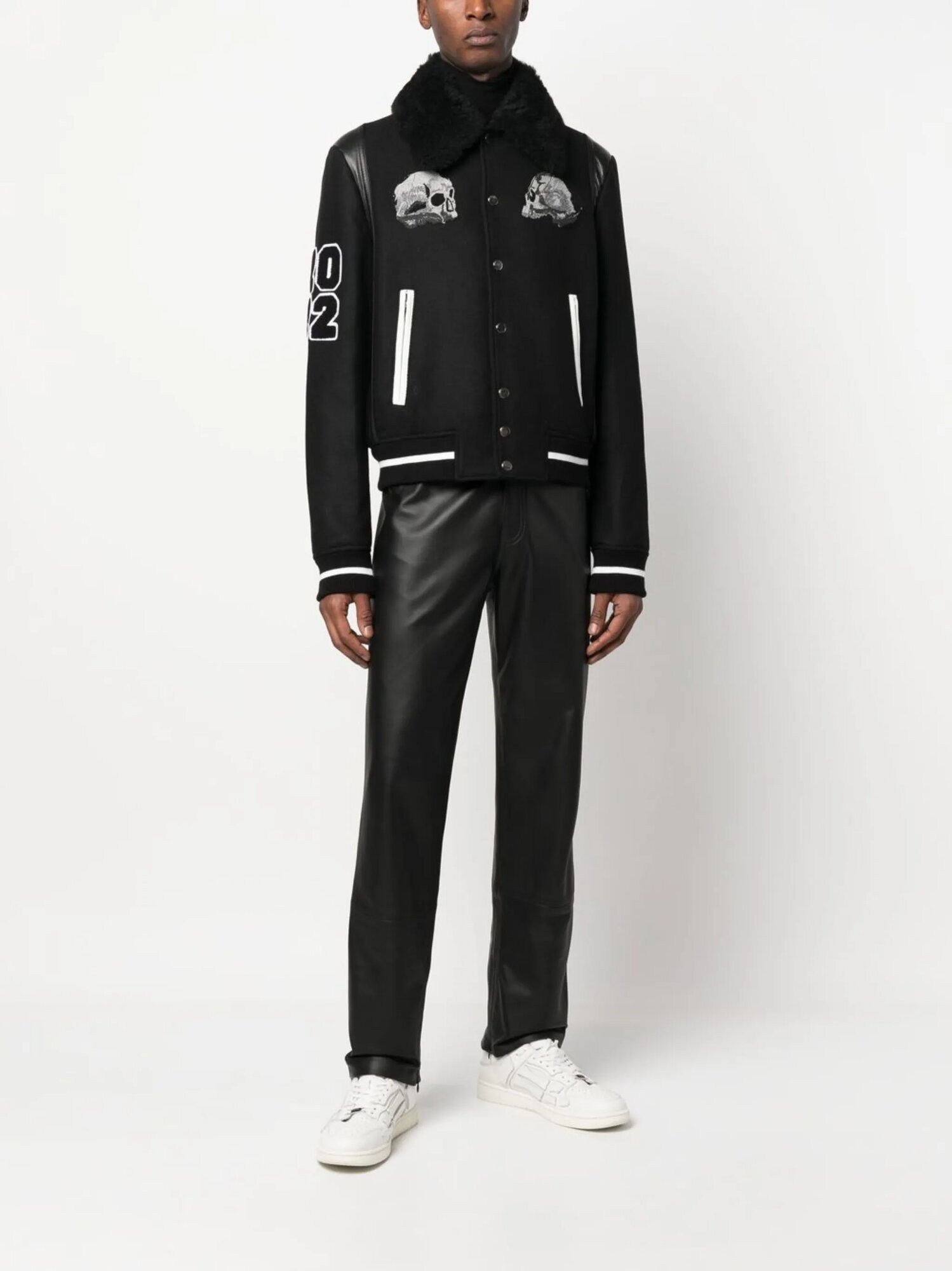 Куртка AMIRI Wes Lang varsity jacket, размер 44, черный — фото 1