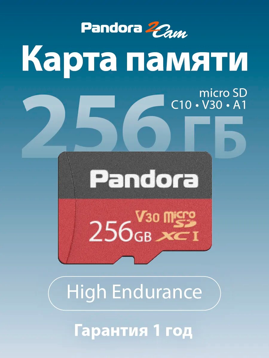 Карта памяти microSD 256гб Pandora для видеорегистраторов, быстрая запись.