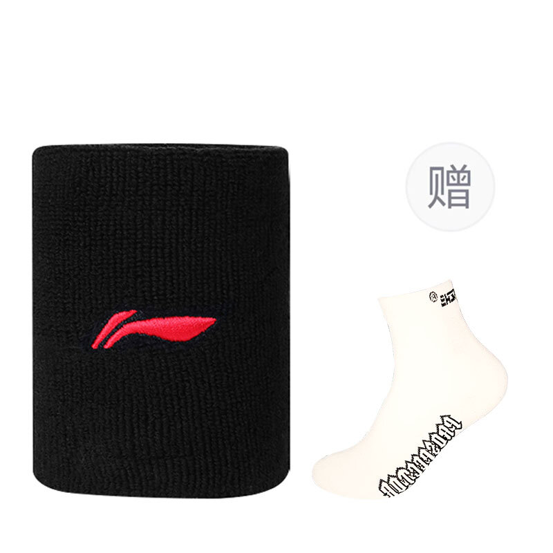 Напульсники унисекс Li Ning, дышащие термозащитные хлопковые, черные/белые, OneSize EU