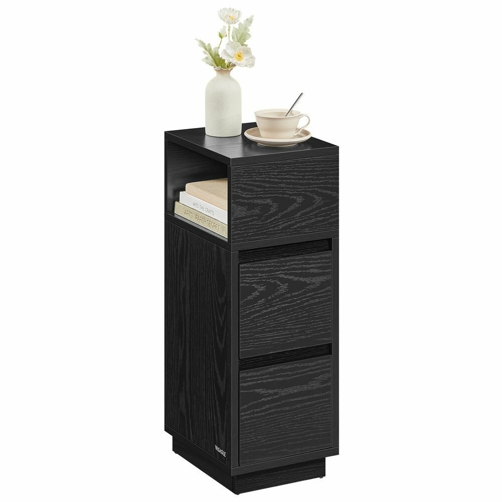 Прикроватная тумбочка VASAGLE 30 x 25x 65 см, цвет черный эбеновый, LET656B56