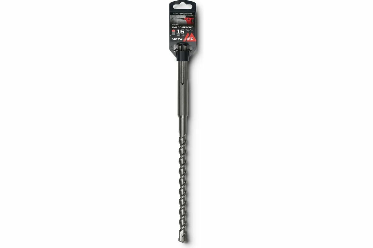 Бур по бетону SDS-max 16x340/200 мм, Х-напайка, 2 спирали METALLICA Ultra 905920